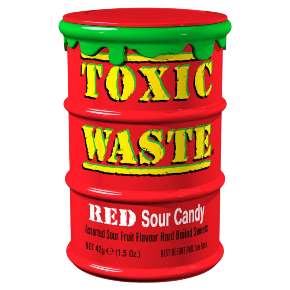 Toxic Waste Red Sour Candy Drum 42g -12er Pack - International Trading Sweets - Süßigkeiten aus ...